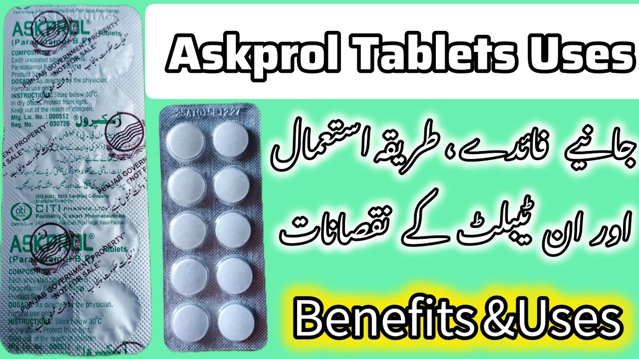 Askprol Tablets Uses || Askprol Paracetamol Tablets Benefits ...