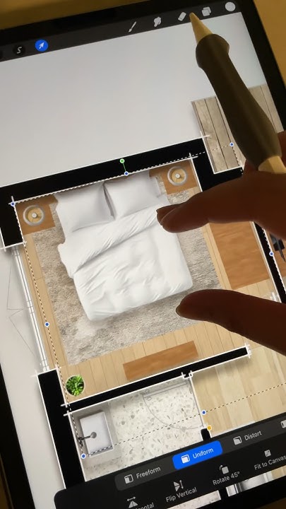 Architecture plan render on procreate app on iPad pro with Apple Pencil ...