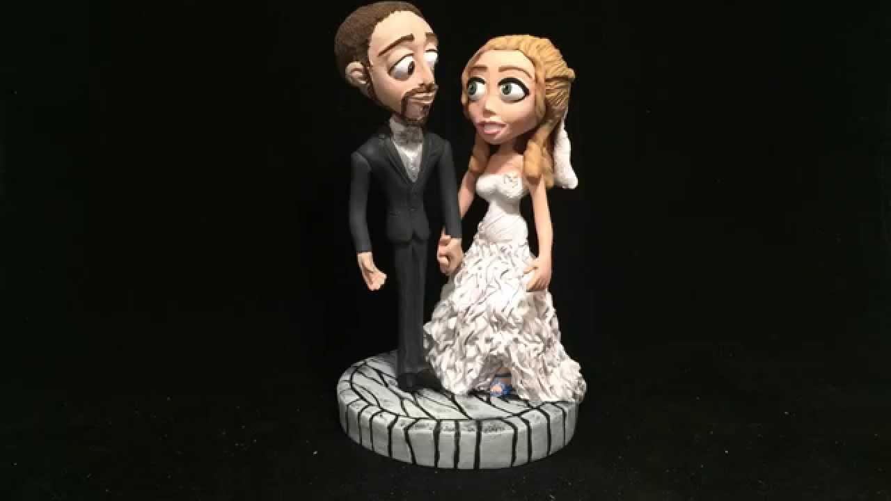 Tim Burton Themed Custom Wedding Cake Topper - YouTube