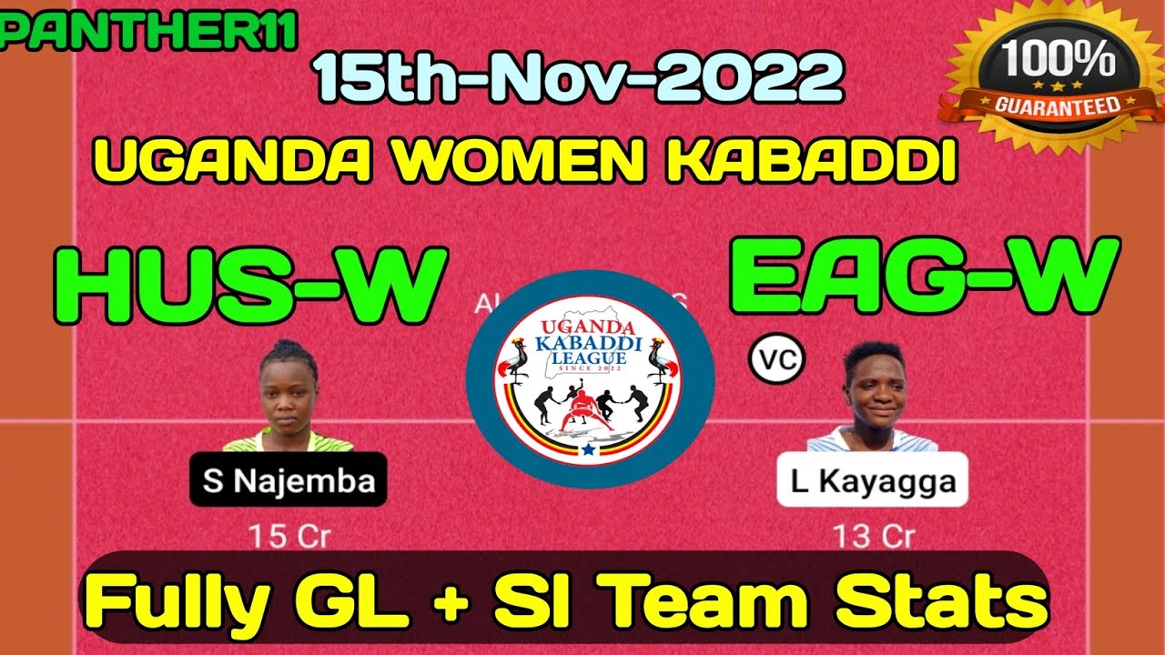 HUS-W VS EAG-W DREAM11 PREDICTION || HUS-W VS EAG-W UGANDA WOMEN'S ...
