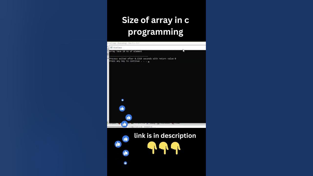 Size of array in c #shorts #viralshorts #viral #clanguage - YouTube