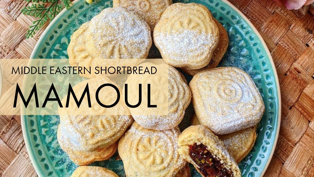 MAMOUL - easy to make eid cookies with dates and pistachios - YouTube