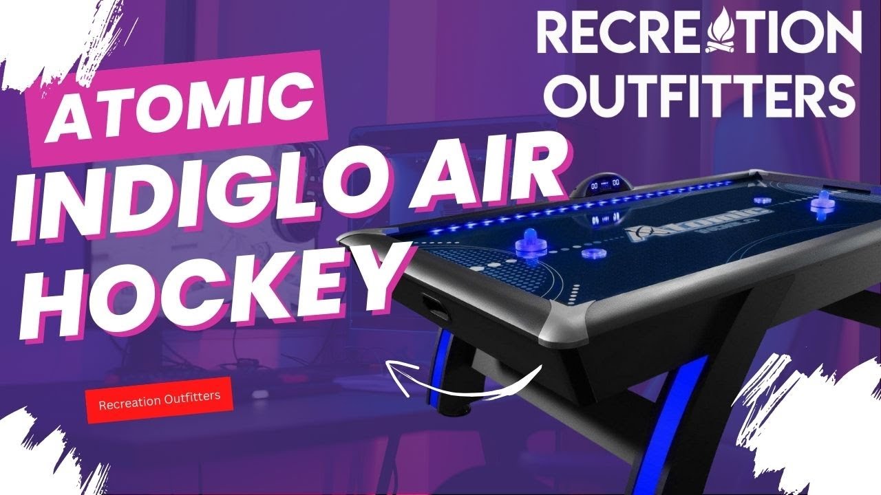 Atomic 7 5' Indiglo LED Light Up Arcade Air Powered Hockey Table ...