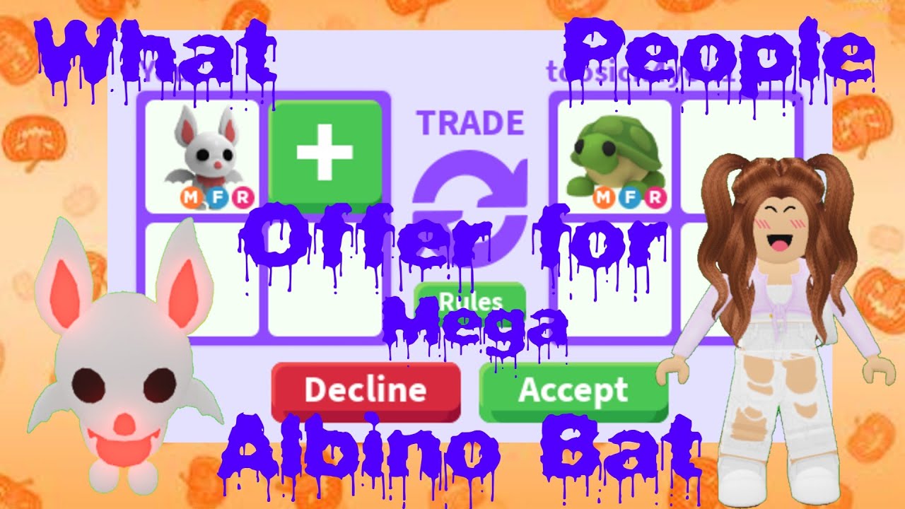 What people offer for Mega Neon Albino Bat in Adopt Me ROBLOX - YouTube