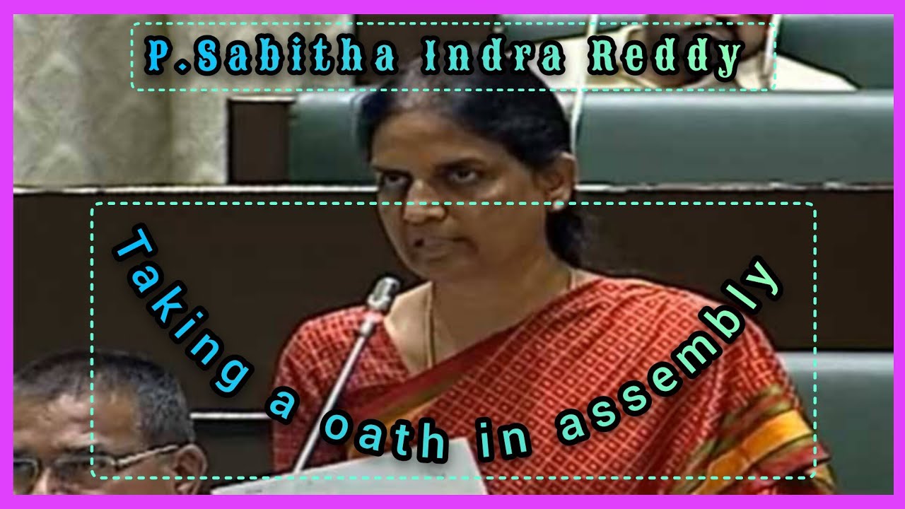 Today P.Sabitha Indra Reddy take a oath in assembly - YouTube