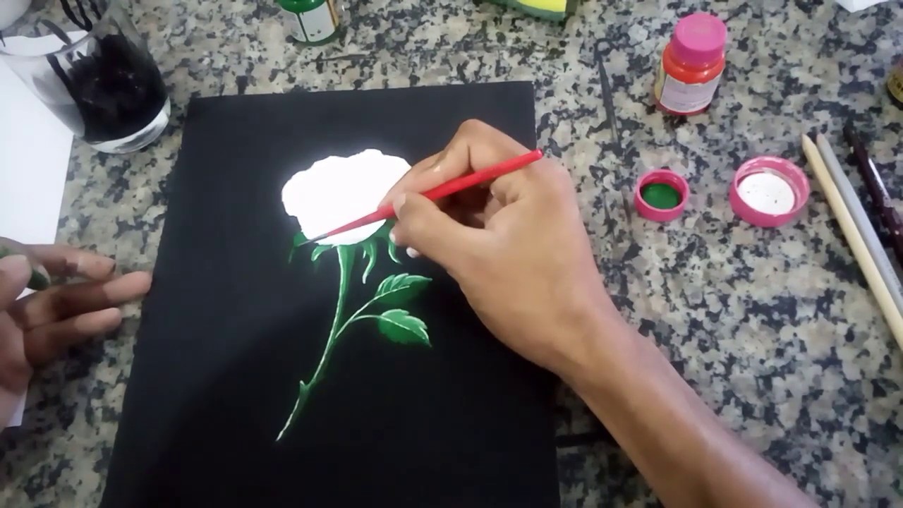 o jeito mais fácil de se pintar uma rosa - YouTube