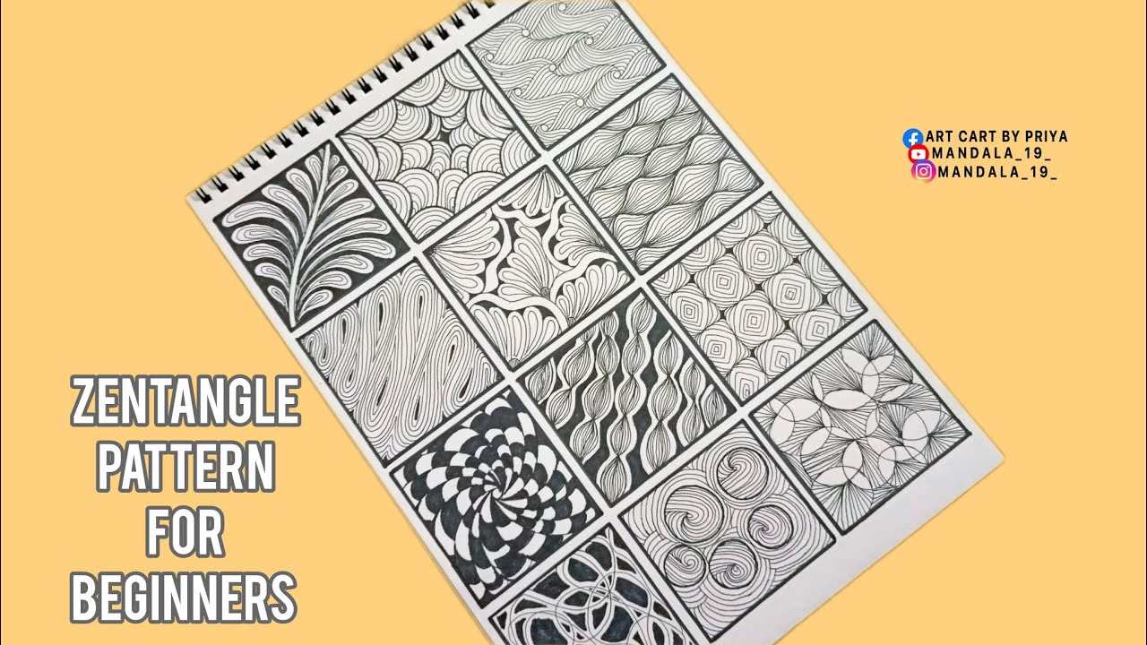 Zentangle Pattern|| Doodle art for beginners||Zendoodle|| - YouTube