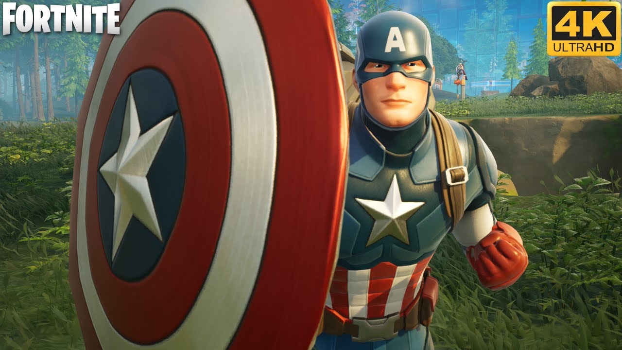 Captain America Gameplay with Captain America Shield Mythic - Fortnite ...