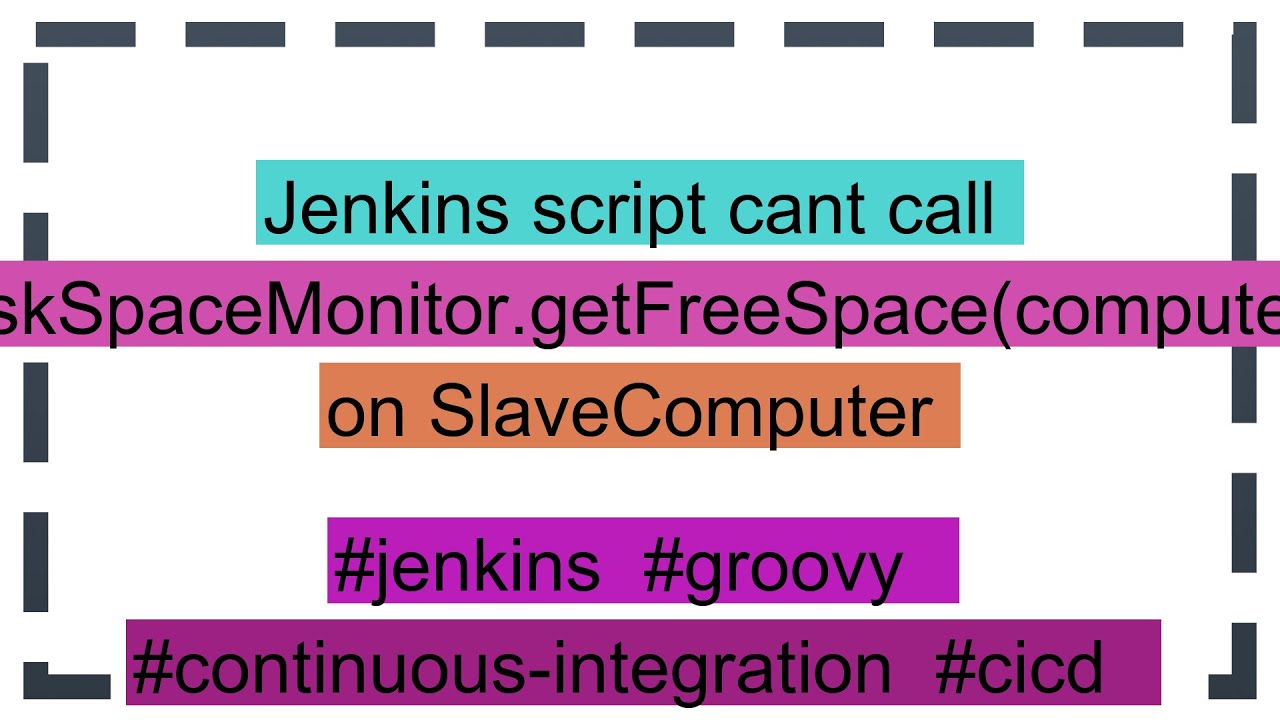 Jenkins script cant call DiskSpaceMonitor.getFreeSpace(computer) on SlaveComputer - YouTube