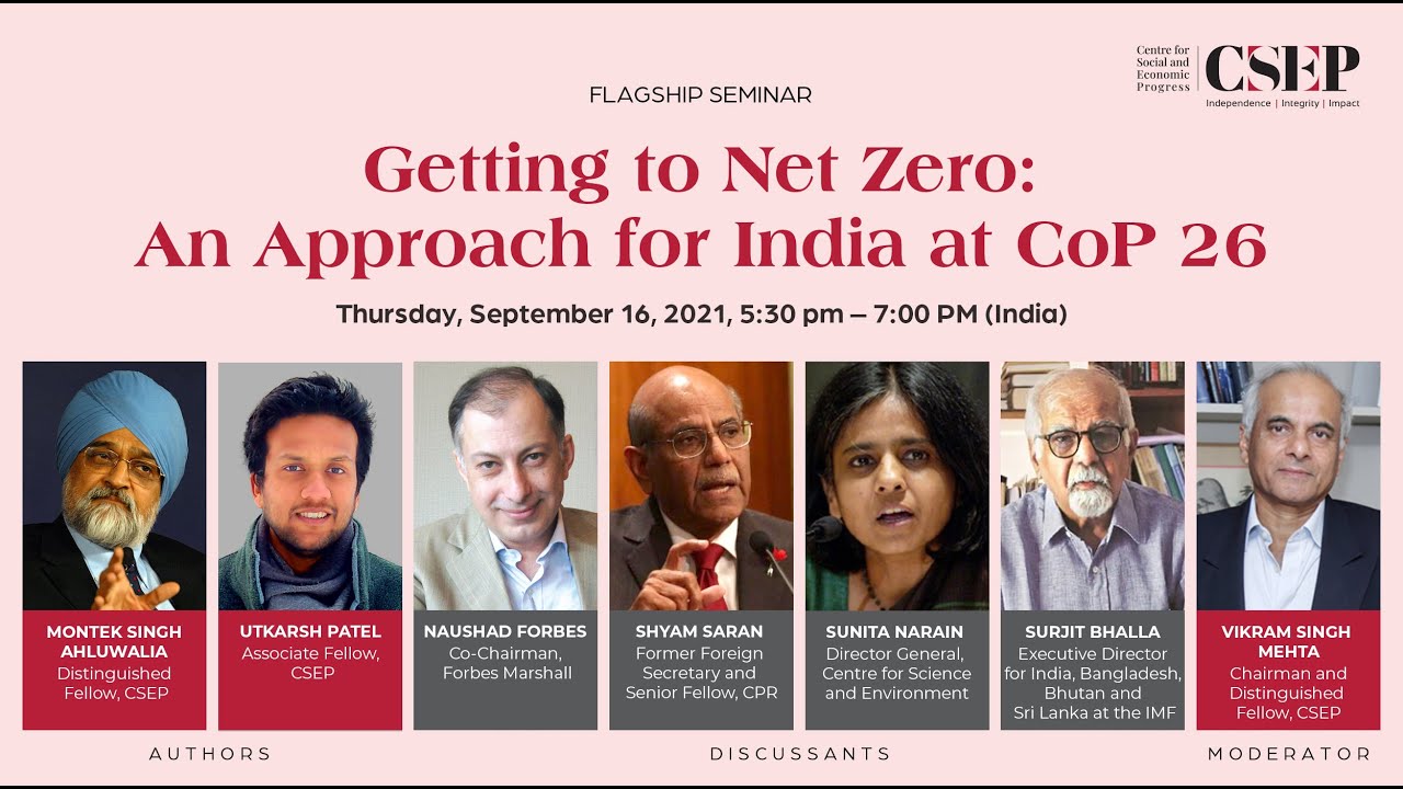 Getting to Net Zero: An Approach for India at CoP 26 - YouTube
