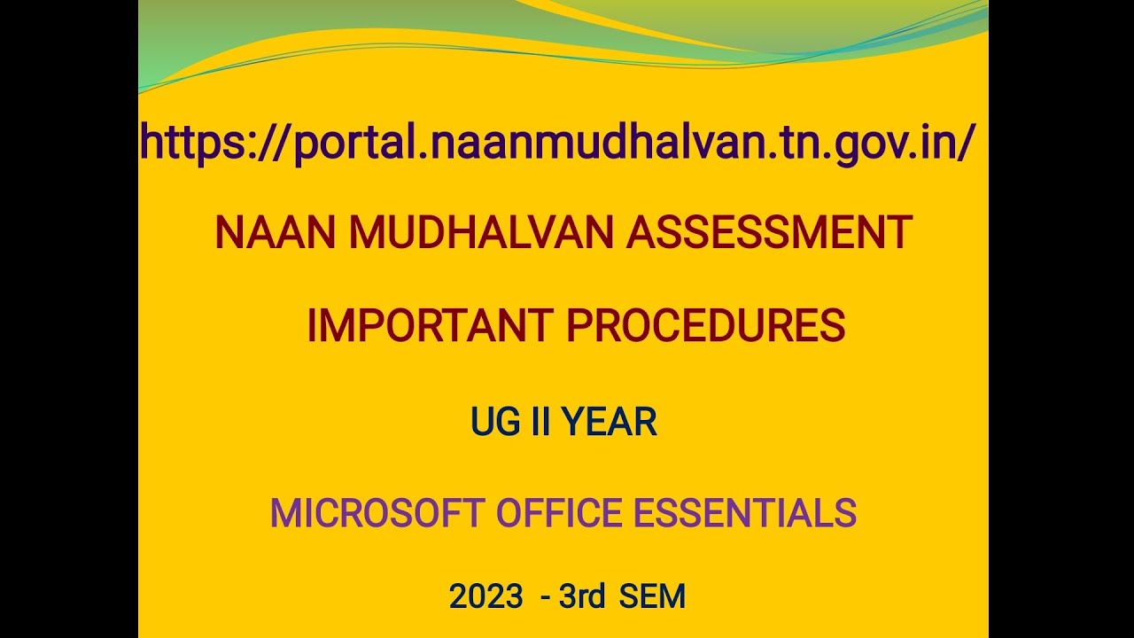 #Naan Mudhalvan Microsoft Essential Course procedure || Second Year ...