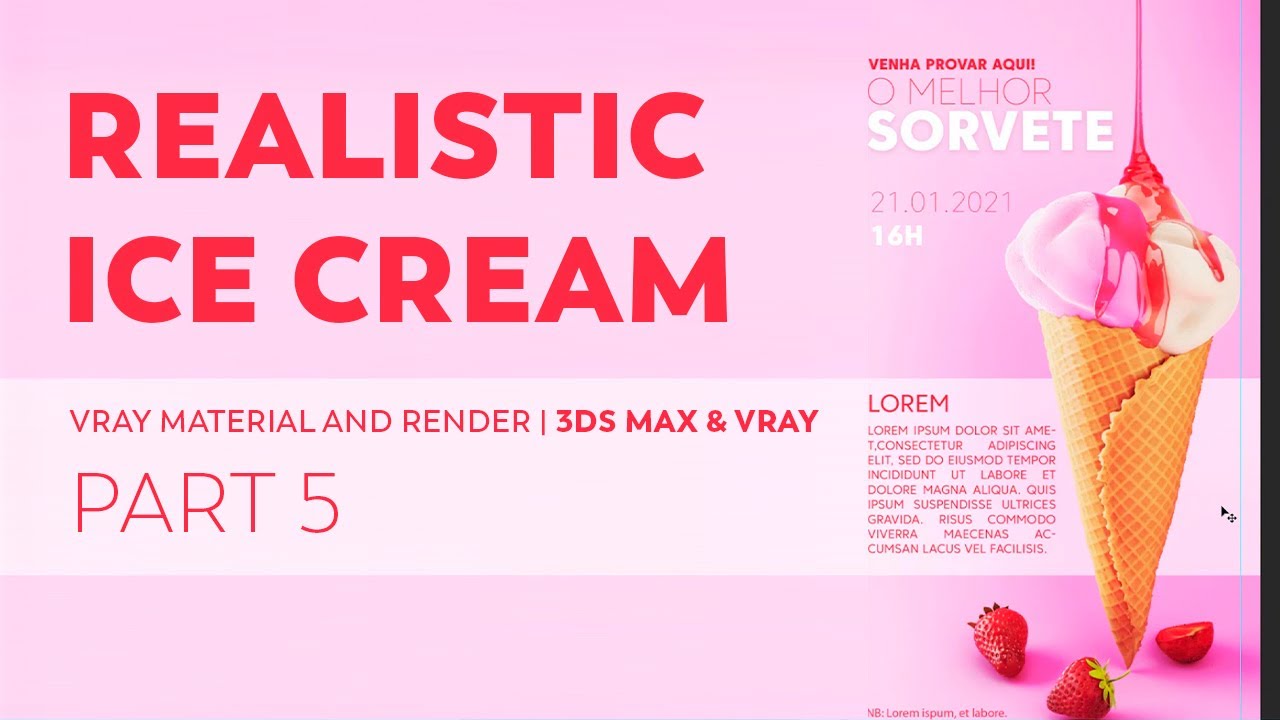 Realistic Ice Cream: Vray Material and Render | 3ds Max & Vray - Part 5 ...