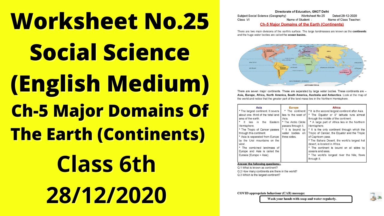 Worksheet 25 sst class 6(28/12/2020)English Med /worksheet 25 sst class ...