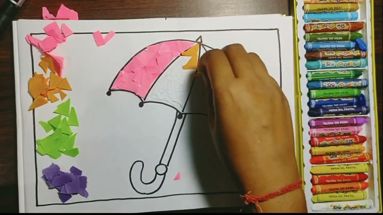 tearing and pasting activity|| umbrella|| ranga rang - YouTube
