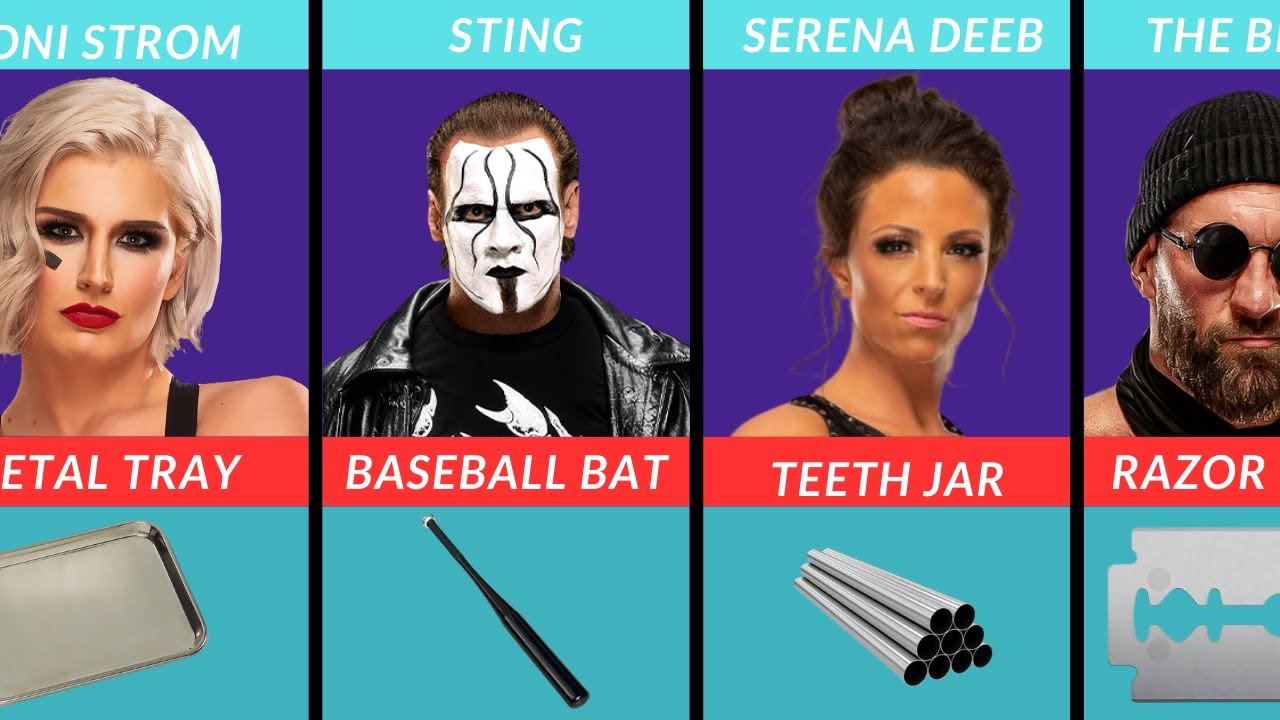 AEW WRESTLER'S MOST ICONIC WEAPONS IN WRESTLING - YouTube