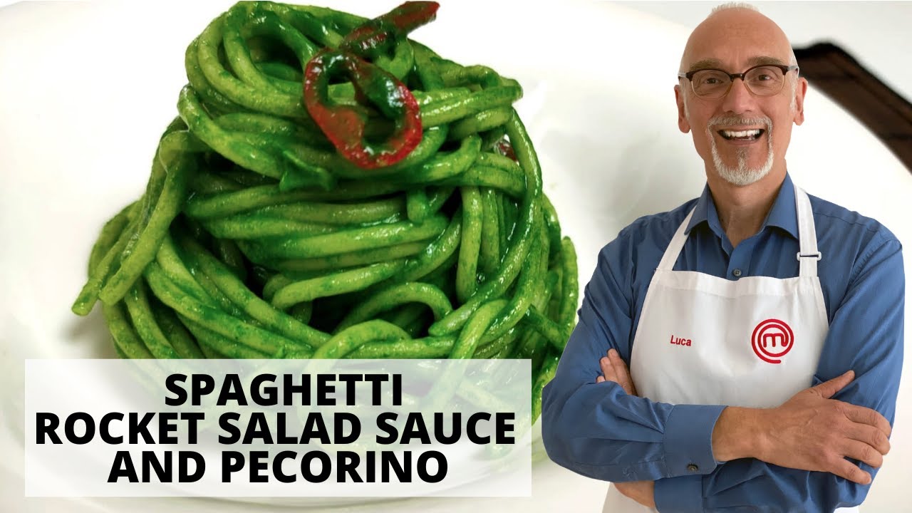 SPAGHETTI ROCKET SALAD SAUCE AND PECORINO CHEESE - Easy and Quick ...