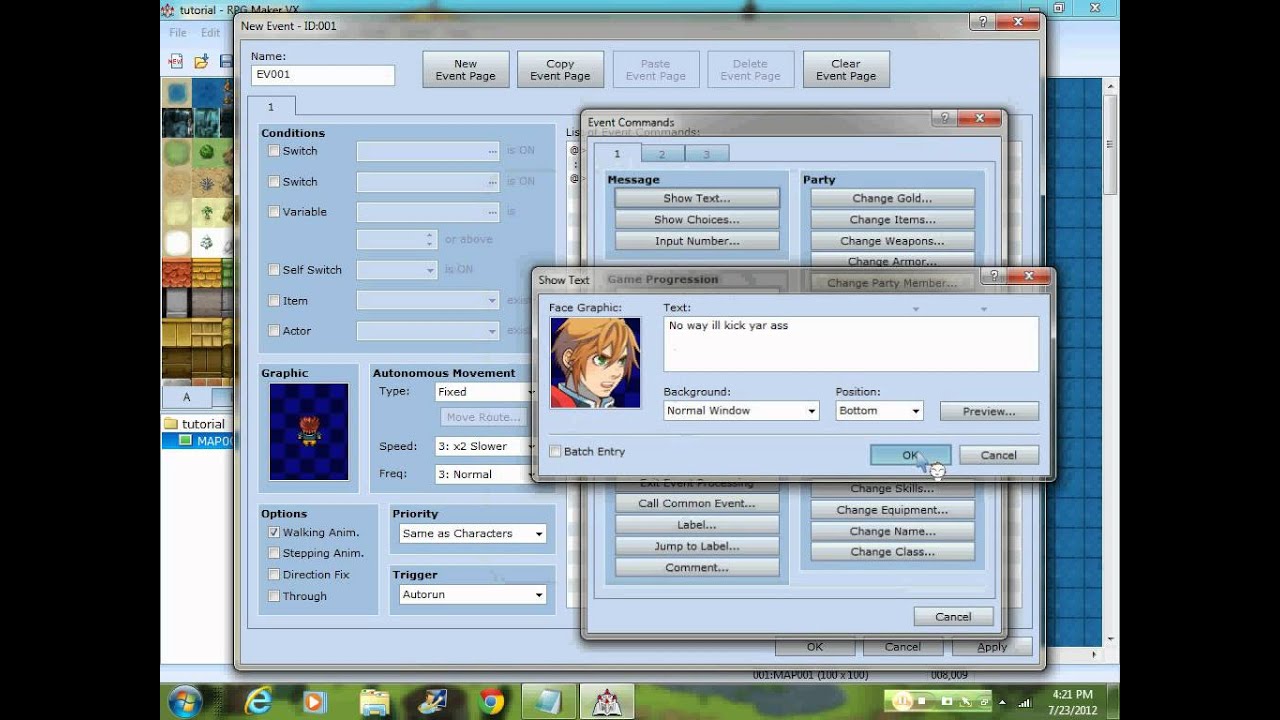 Tutorial#1-How to make cutscenes in RPG maker VX - YouTube