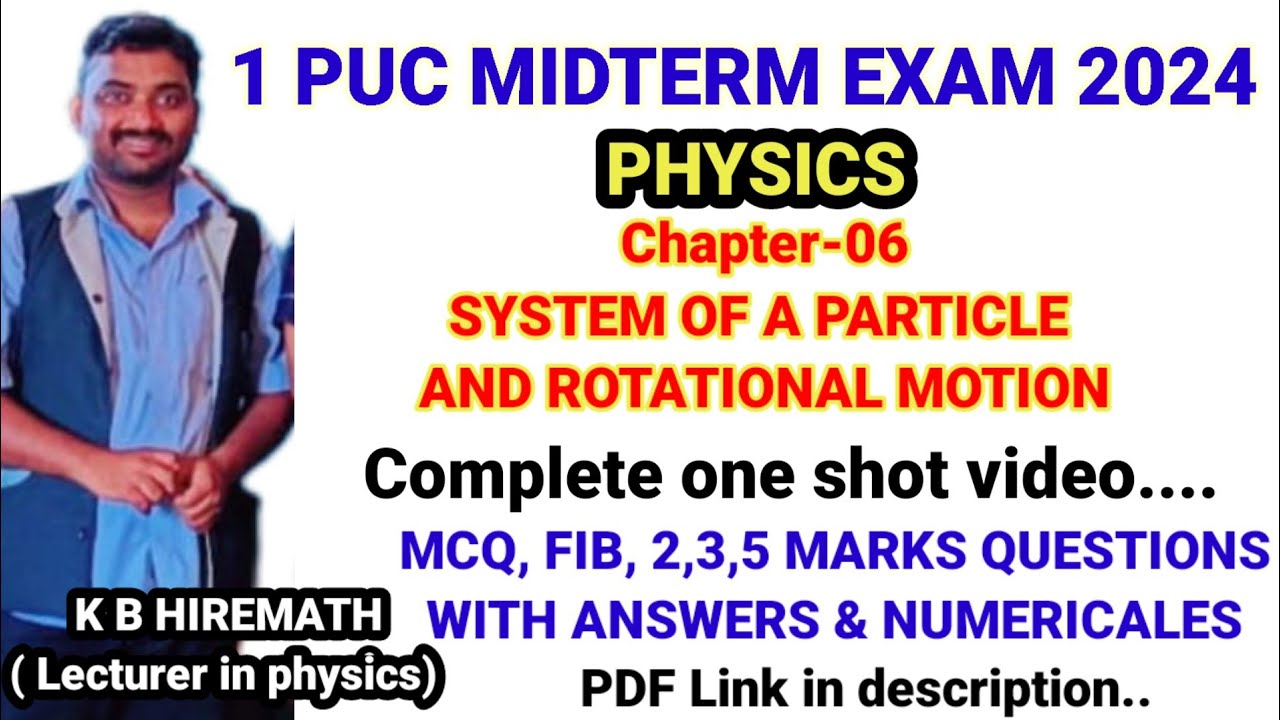 1 puc physics system of a particle and rotational motion important ...