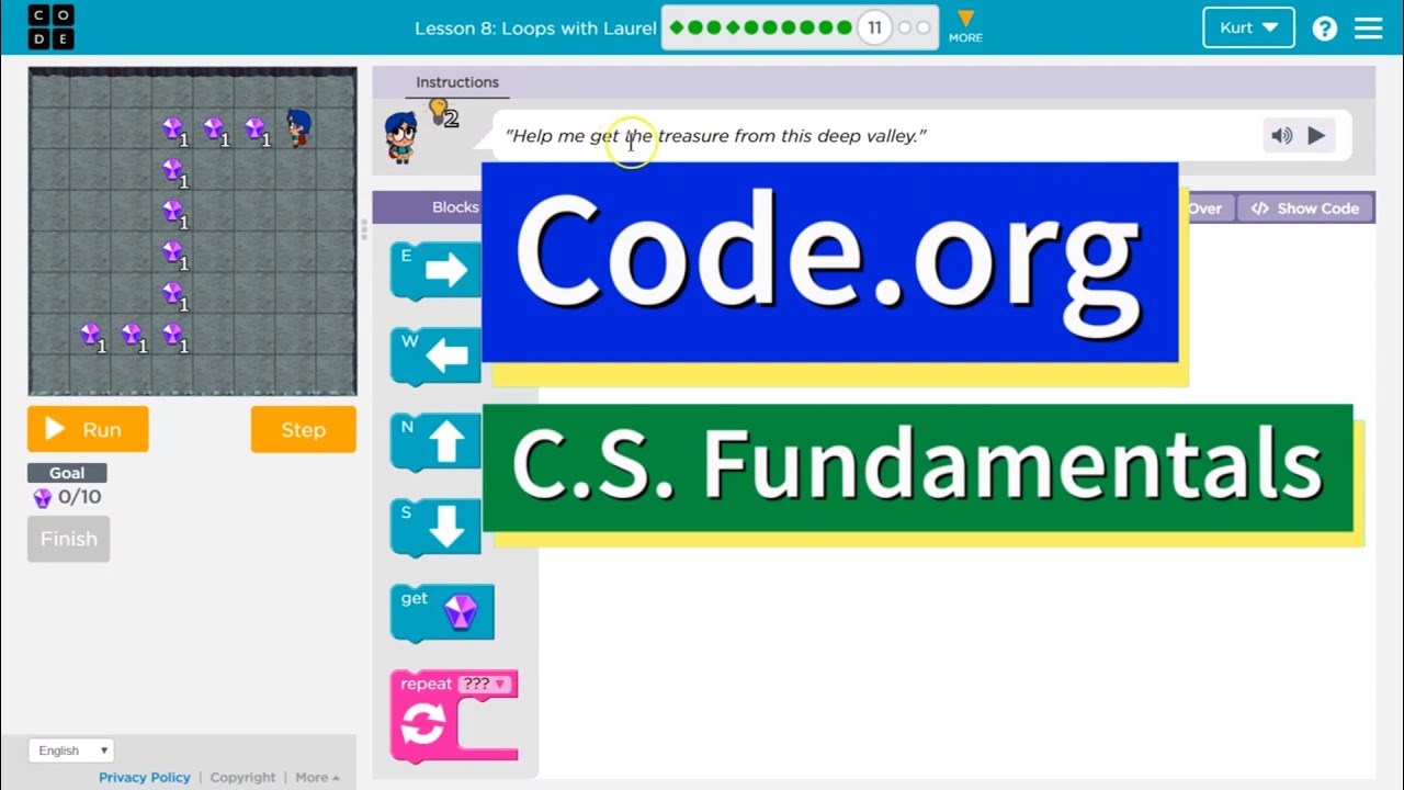 Loops with Laurel Lesson 8.11 Course B Code.org Tutorial with Answers ...