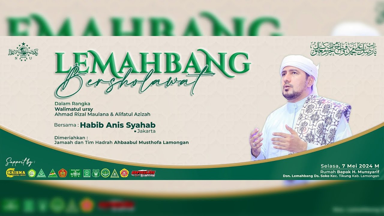 🔴 LIVE LEMAHBANG BERSHOLAWAT BERSAMA HABIB ANIS SYAHAB Ft HADRAH ...