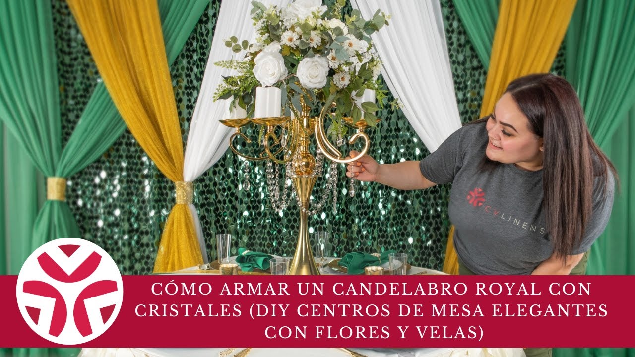 Cómo Armar un Candelabro Royal con Cristales (DIY Centros de Mesa ...