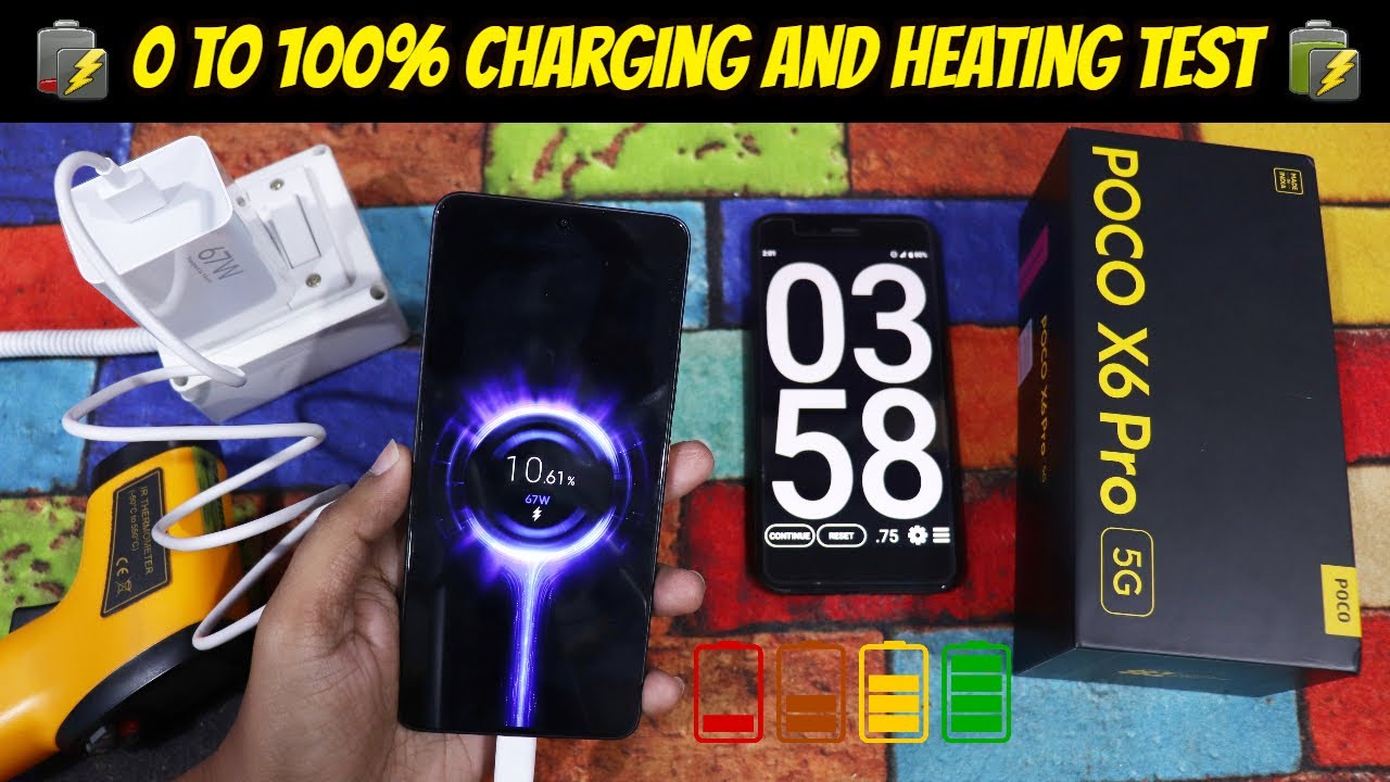 Poco X6 Pro 5G Charging Test 0 to 100% and Heating Test || with 67 Watt ...