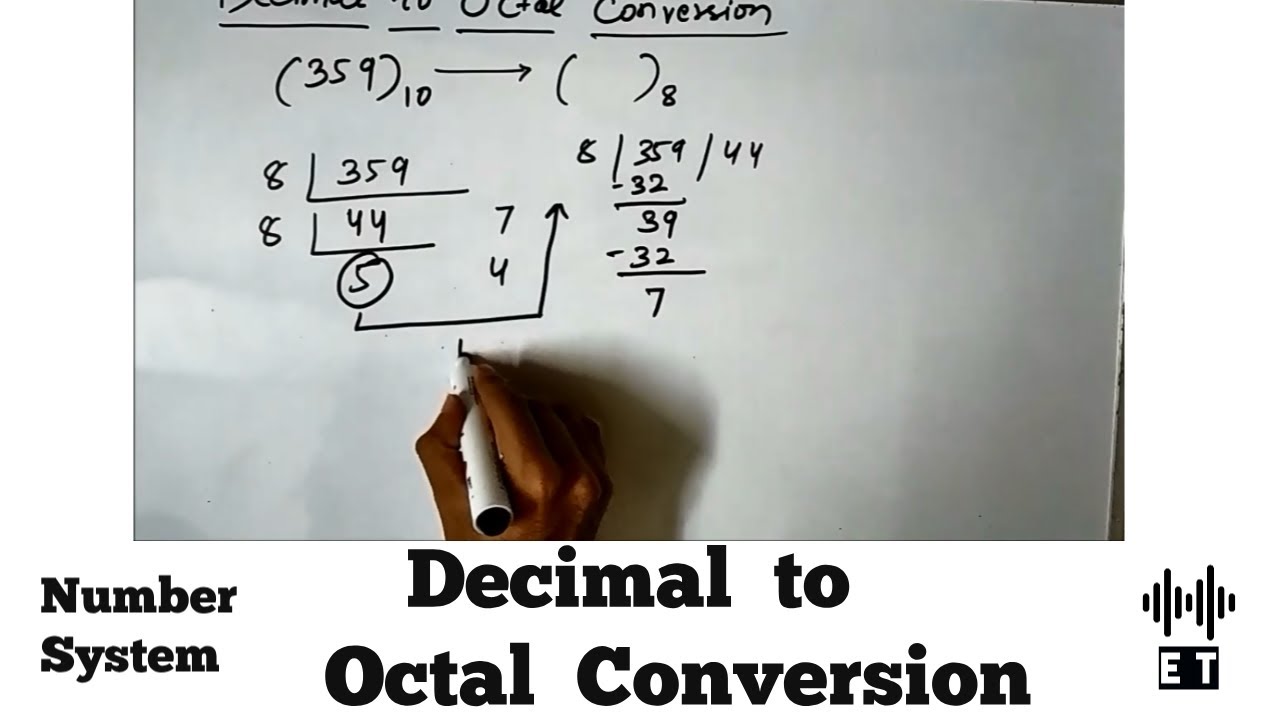 Number System Decimal To Octal Conversion YouTube Number System Decimal To Octal Conversion YouTube