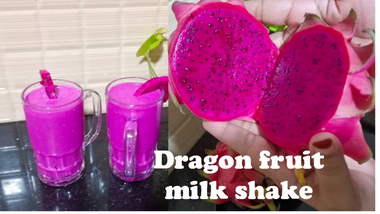 Dragon fruit recipe/How to make dragon fruit milk shake/dragon fruit ...