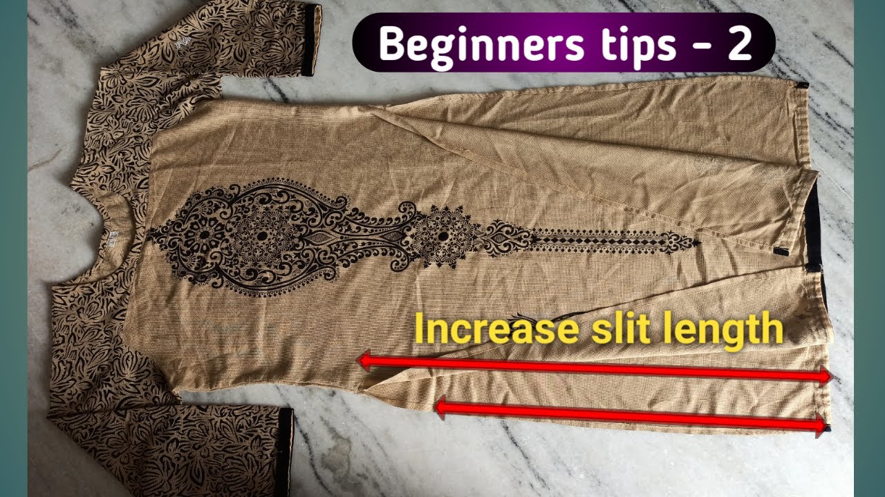readymade kurti slit alteration ,side slit stitching tip for beginners ...