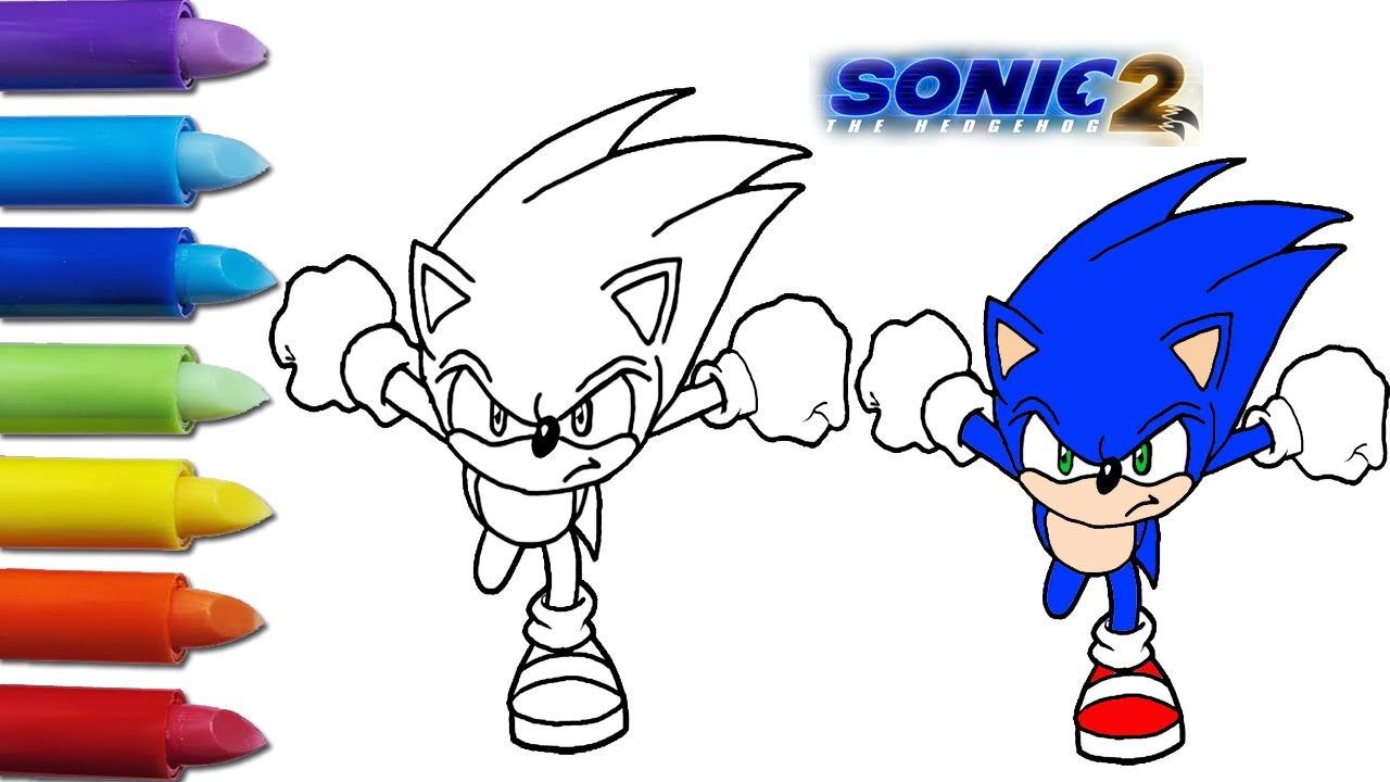 How to draw sonic 2 the hedgehog - YouTube