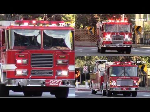 LAFD LIGHT FORCE 27 AND ENGINE 227 RESPONDING - YouTube
