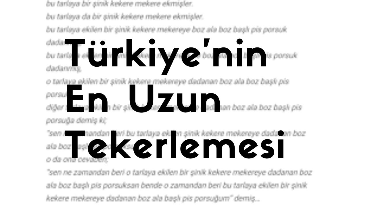 TÜRKİYE'NİN EN UZUN TEKERLEMESİ - YouTube
