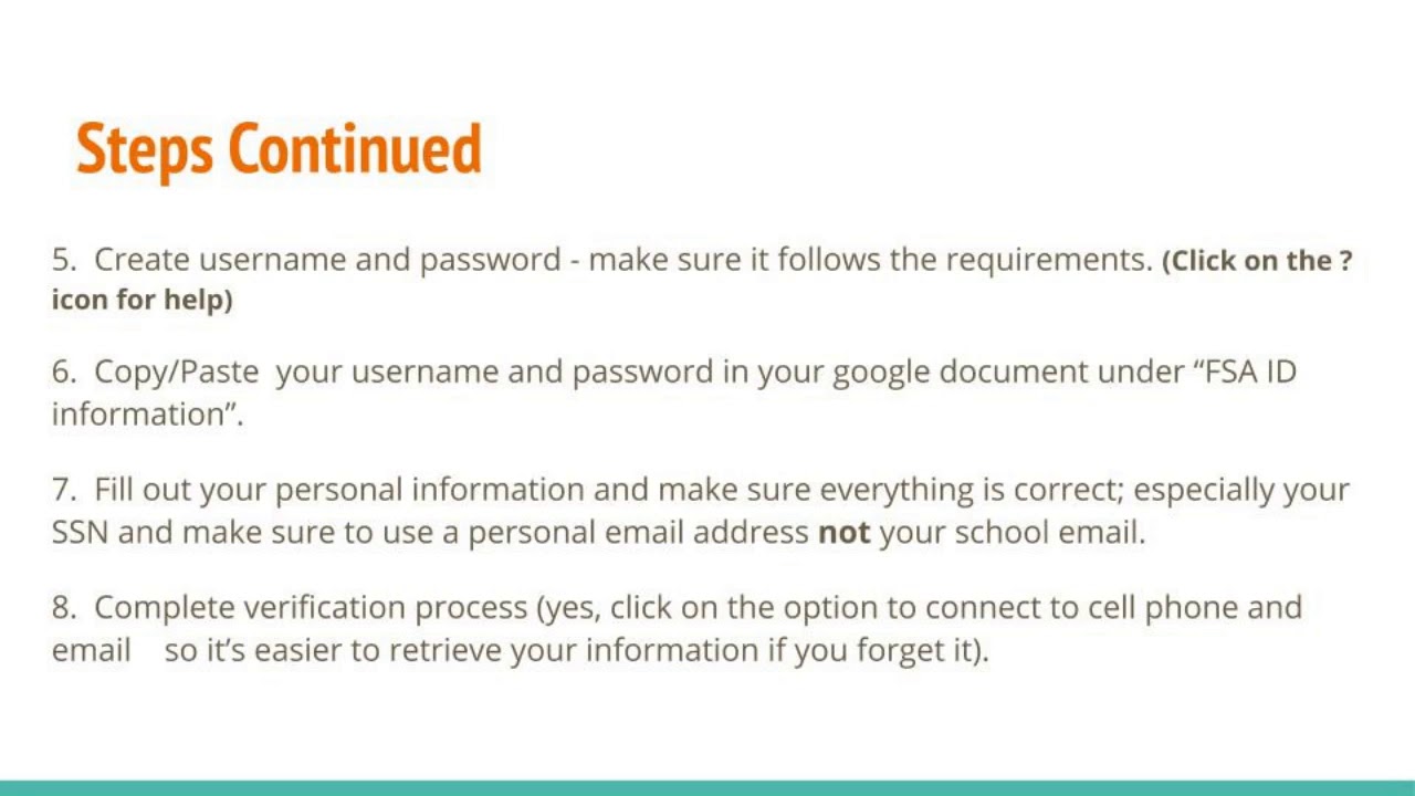 How to create your FSA ID for the FAFSA - YouTube