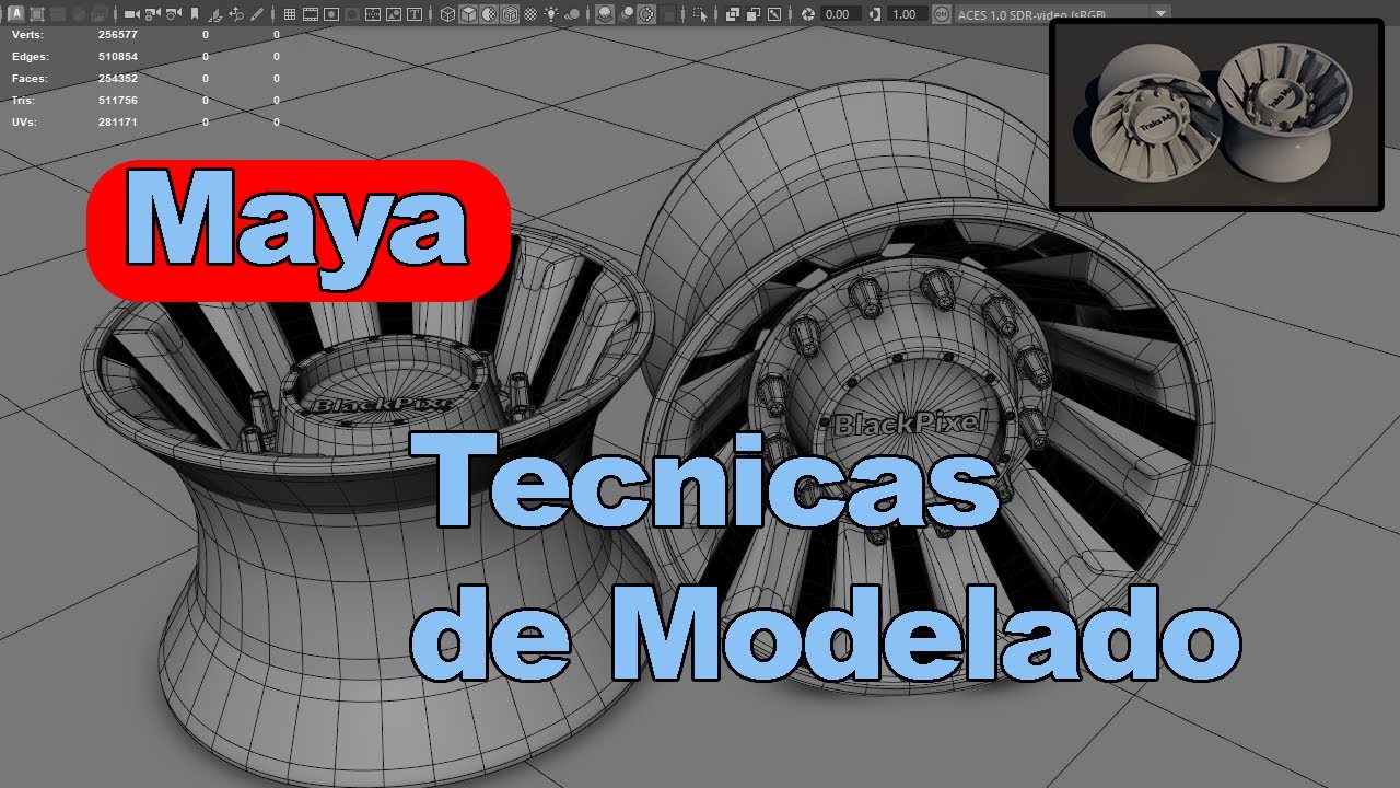 Modelado de superficies duras Maya: cómo modelar una rueda - YouTube