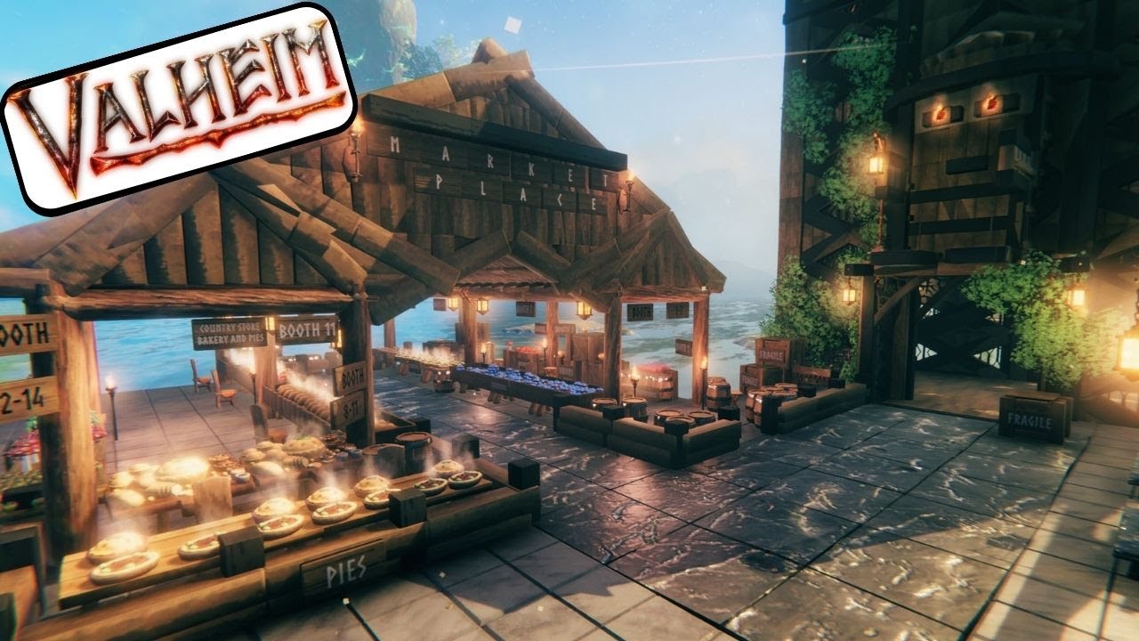 I Built A Marketplace Port Shop In Valheim | Time-Lapse Gameplay Build ...
