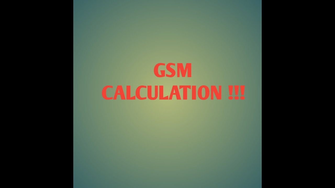 Gsm calculation without gsm cutter ll textile - YouTube