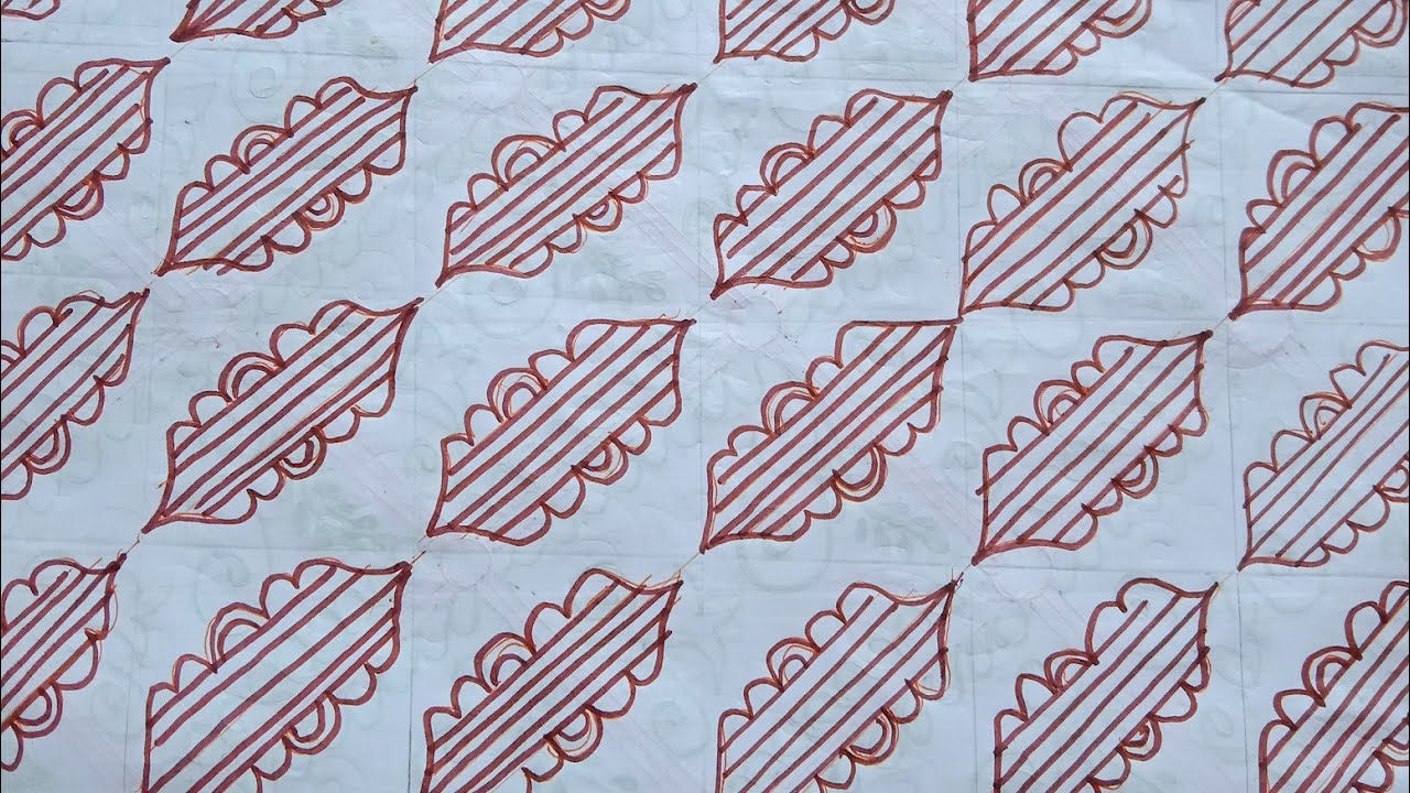 simple Katha design draw (অতি সহজ নকশী কাথার ডিজাইন আঁকা ) - YouTube