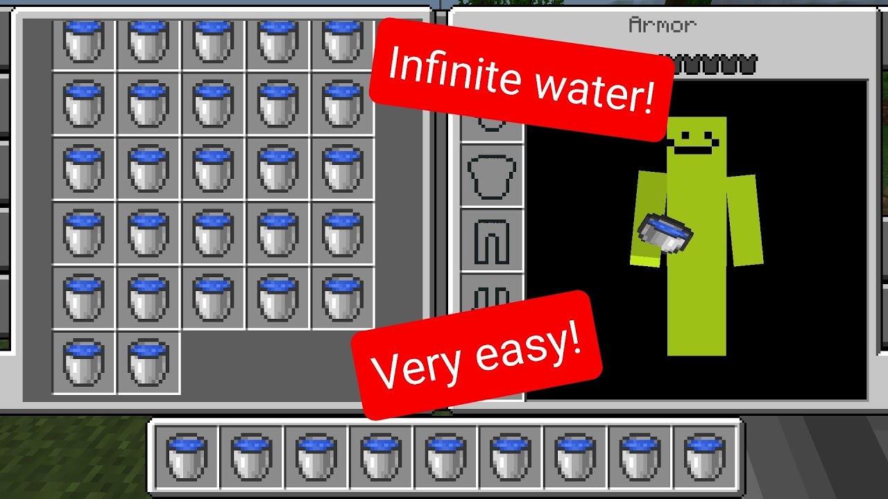 How to build an infinite water source in Minecraft bedrock/java. - YouTube
