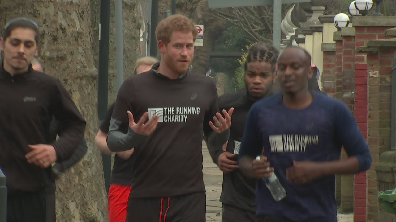 Prince Harry goes jogging with homeless charity - YouTube