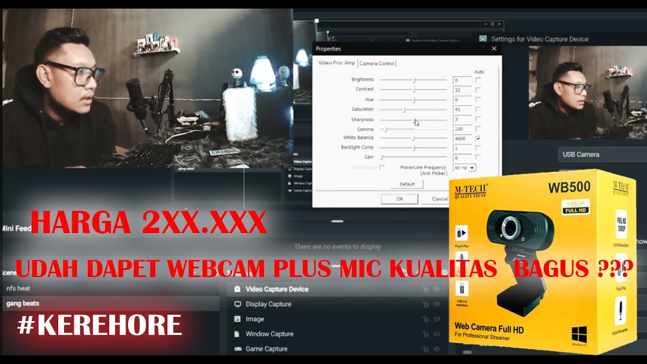 Webcam M - tech wb 500 wajib di beli ? ( setting di obs ) #webcam # ...