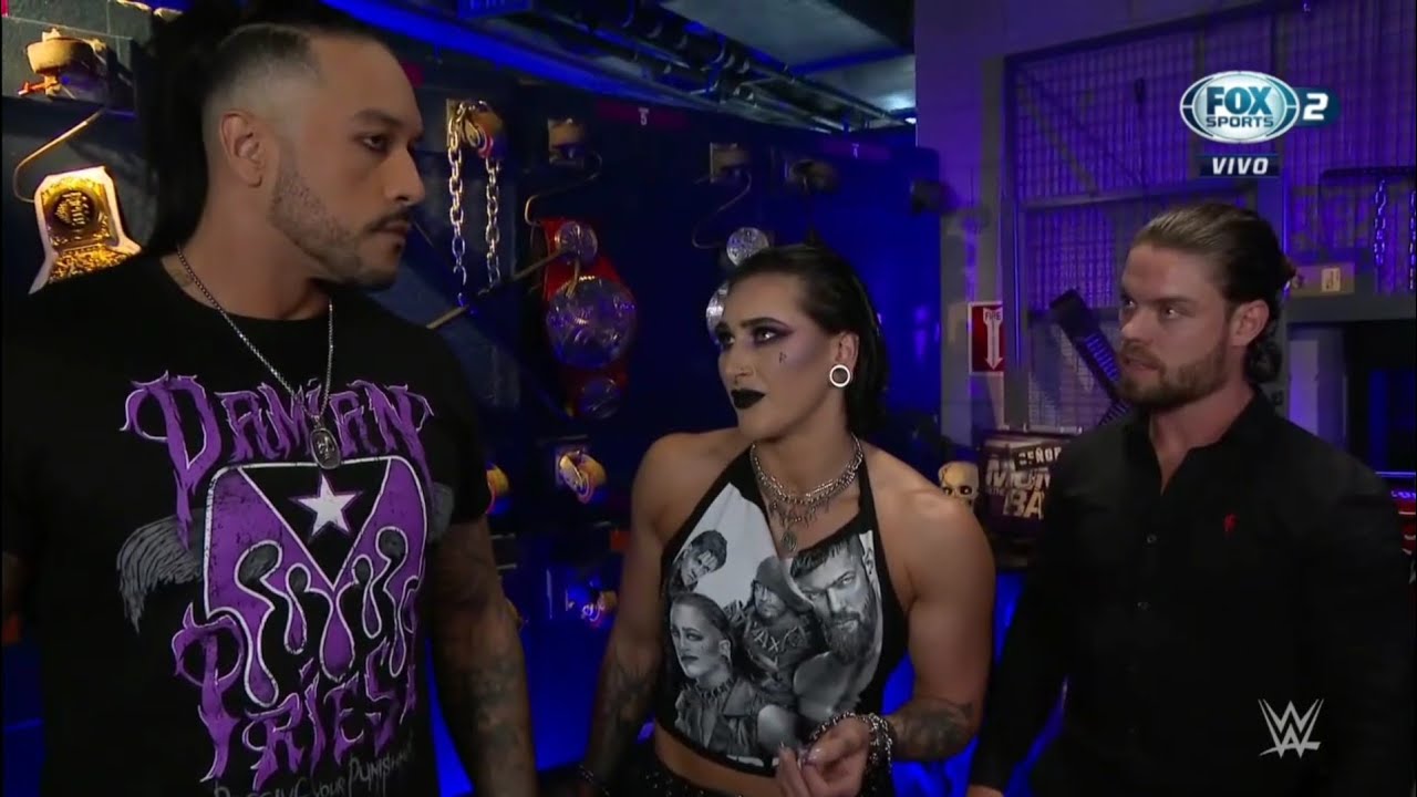 Damian Priest habla con Rhea Ripley & JD McDonagh en Backstage - WWE ...