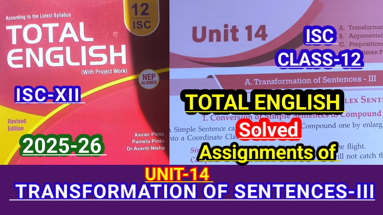 ISC-XII Total english solution 2025-26|Solved Assignments of UNIT-14 ...