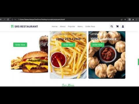 Build an Online Restaurant Website with HTML, CSS & JavaScript - YouTube