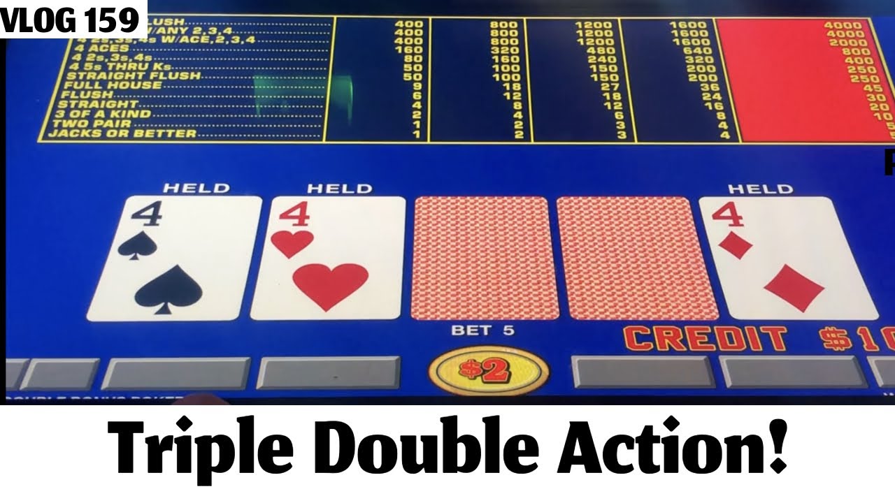 Triple Double Action from Las Vegas. High Limit Video Poker VLOG 159 ...