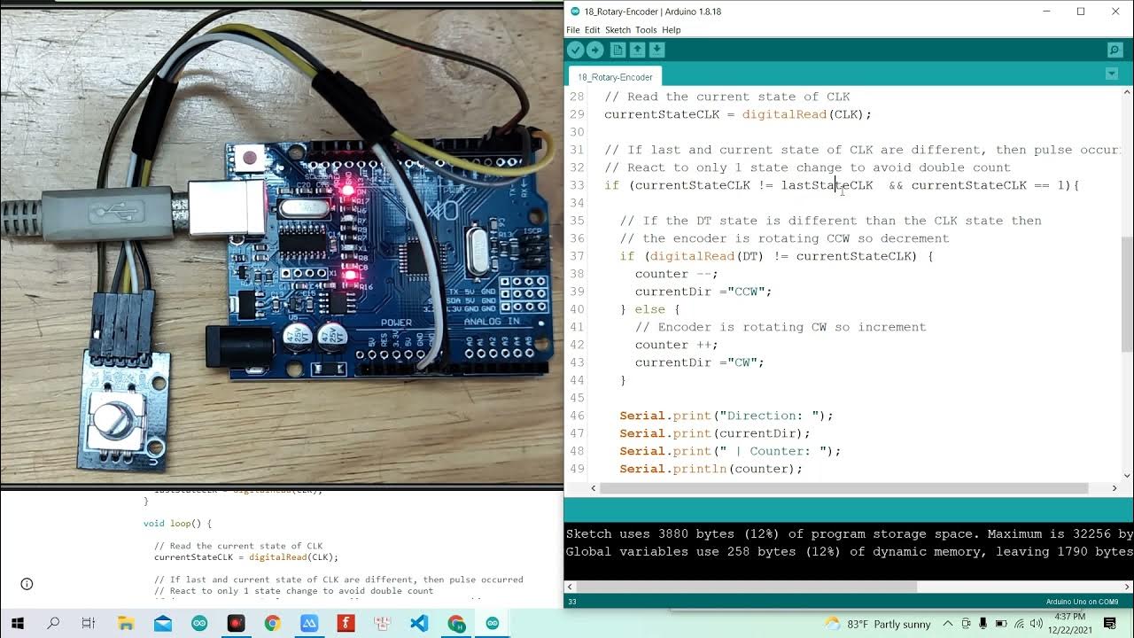 The Basic Starter Arduino UNO #18. Rotary Encoder - YouTube