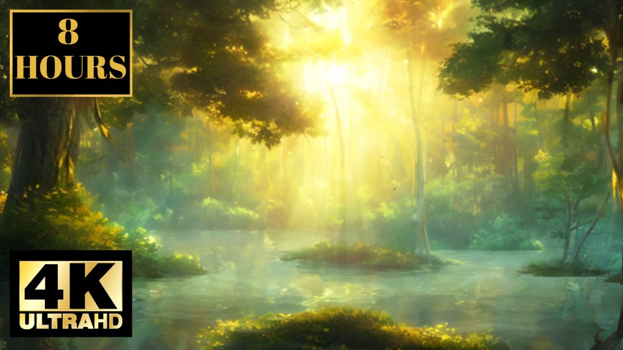 Magic Forest Nature Water Wallpaper Screensaver Background 4K 8 HOURS ...