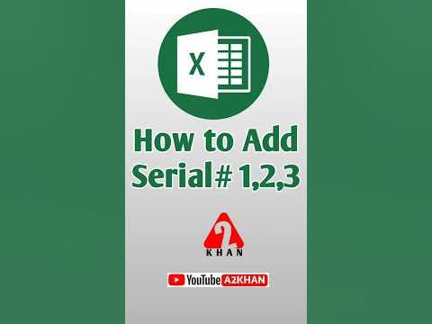 How to Add Serial 1,2,3 in Excel #shorts #excel - YouTube