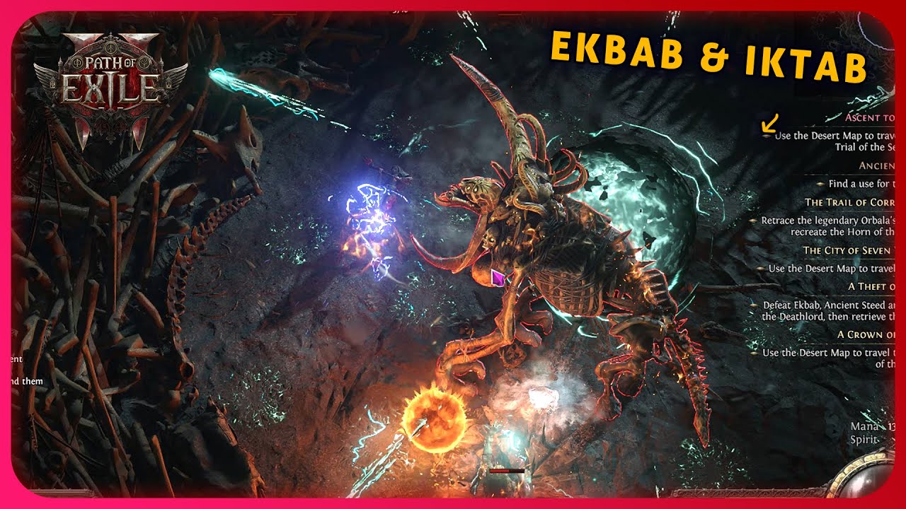 Ekbab Ancient Steed / Iktab The Deathlord BOSS Fight | Path of Exile 2 (Sorcerer) EA - YouTube