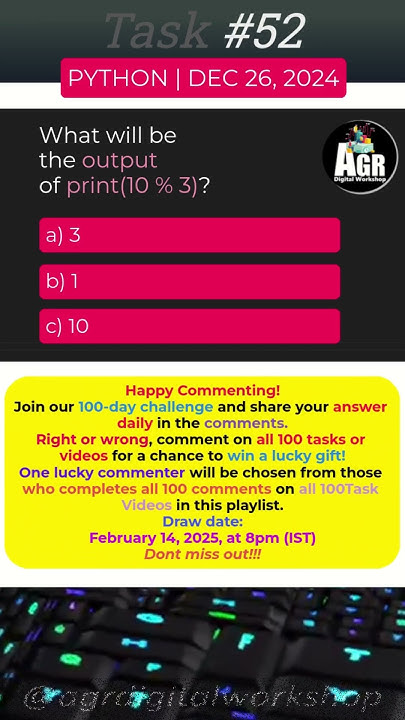 #py-Task052 - Python Quick Tips: Understanding the Modulus Operator in Python 🔢 - YouTube