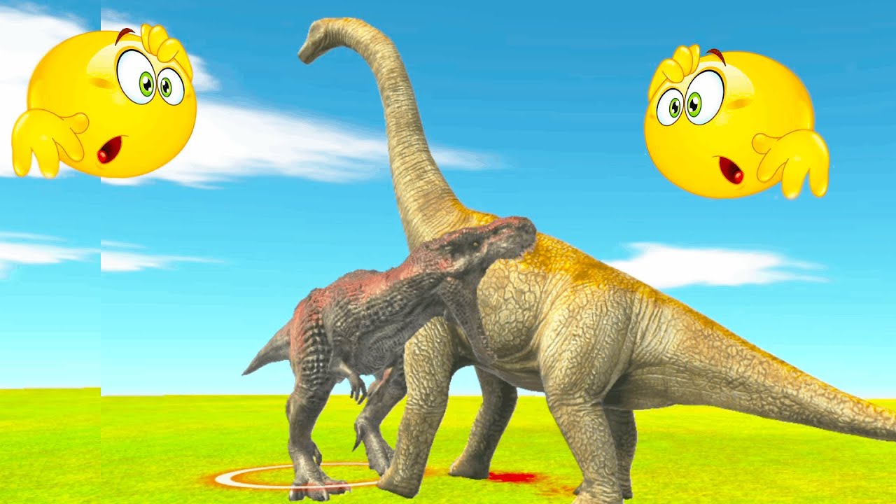 Trex VS Brontosaurus Battle in Jurassic World - YouTube